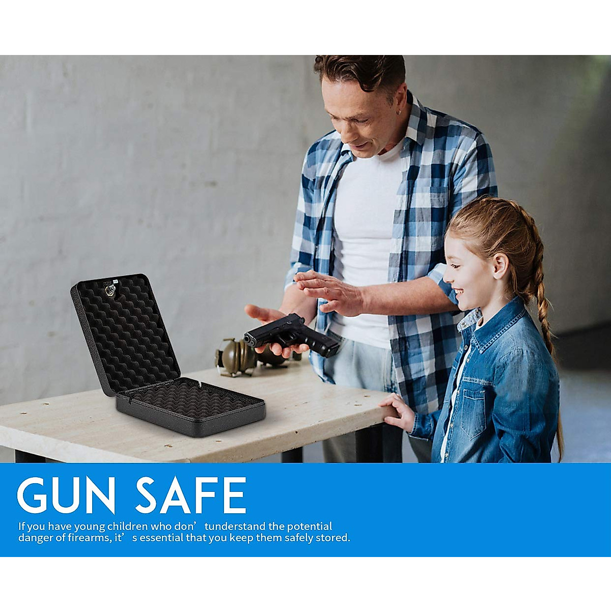 RPNB Gun Safe, Security Safe Lock Box, Portable Safe, Handgun Safe, Key Lock Box.