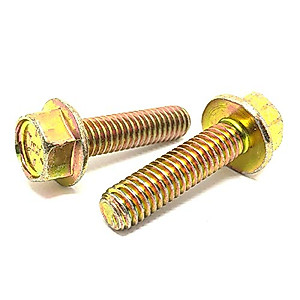 (22 Pieces) 1/4-20x3/4" Grade 8 Hex Flange Bolts Screws UNC Coarse Full Threads Zinc Yellow