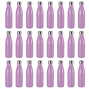 MEPRA AZB200693H7 17 oz Insulated Stainless Steel Water Bottle with Screw Lid, Keeps Drinks Cold and Hot for 12 Hours, Dishwasher Safe, Lilac (Pack of 24)