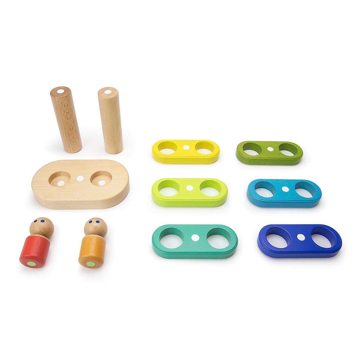 11 Piece Tegu Magnetic Floating Stacker Building Block Set, Rainbow