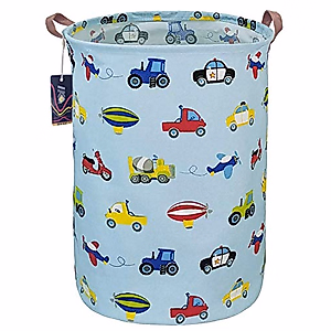 HKEC Kids Laundry Basket,Boys Toy Storage Bin,Baby Dirty Clothes Hamper,Nursery Hamper for Bedroom,Gift Baskets(Car)