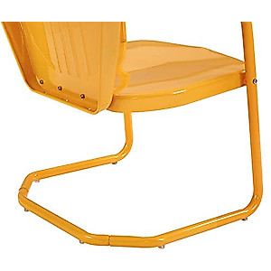 Crosley Furniture Griffith Outdoor Chair, Retro Metal Patio Chairs for Dining, Porch, Deck, Balcony, Tangerine