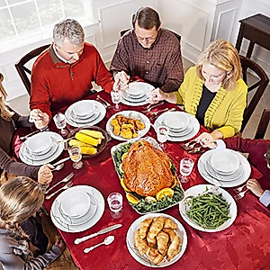 18-Piece Kitchen Dinnerware Set,Plates,Bowls,Break and Chip Resistant,Dish Sets Service for 6,Simple Lines