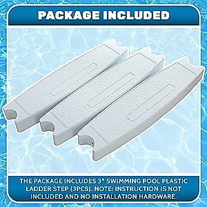 ECOTRIC Universal 18" Swimming Pool Ladder Steps Molded Plastic Rung Step Pedal Accessory Ladder Tread 87901 (3Pcs)