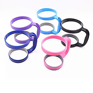 30oz Tumbler Handle Anti-Slip Travel Mug Grip Adjustable Cup Holder Mug Handle Fit for 20Oz to 40Oz (Sky-blue)