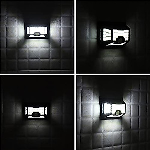 DHAEY 1pack Led Street Lighting 100W Solar Light 66 LEDs 4 Side Outdoor Solar PIR Motion Sensor Garden Wall Lamp 3 Mode Lamp Waterproof IP65 Luopan Tracking Lighting