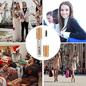 Rosarden Galaxy Glitter Mascara - Waterproof Long Lasting Mascara for Eyelashes - Shiny Sparkle Diamond Mascara - Makeup Mascara for Length and Volume - Smudge Proof Eyelash Mascara for Party Wedding