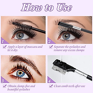 Metal Eyelash Brush 2 Pieces Grooming Eyelash Separator Mascara Metal Separated Lash Make up Brush Comb Cosmetic Separator Curler Eye Makeup Tool for Women