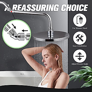 Worldwhere 45 Degree Shower arm Elbow Adapter,Shower Elbow Adapter for Shower Head,Female to Female Chrome