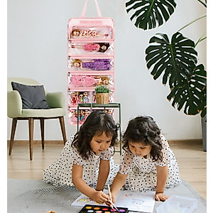 JIANYA Dolls Storage Bag Toys Display Carrying Storage Organizer Clear View Compatible with All Surprise Dolls Small Toy, Mermaid Scales