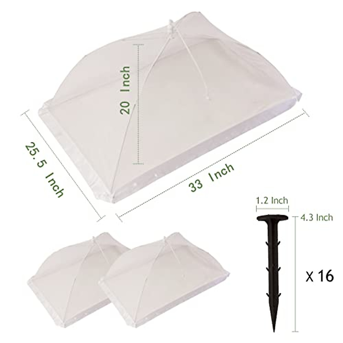 COSTYLE 2 Pack Plant Covers Protector 33 x 25.5 x20 Inch Strawberry Plant Protector to Keep Animals Deer Rabbits Out, Pop Up Garden Row Covers for Vegetables (Fabric, 20 inch)