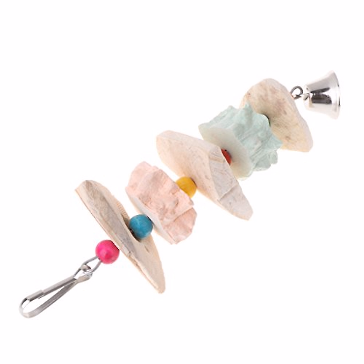 Seaskyer Parrot Chewing Toy, Bird Beak Grinding Stone Bell, Lava Block Calcium Supplement Food African Greys Amazon Conure Eclectus Budgies Parakeet Cockatiel Hamster Chinchilla Rabbit