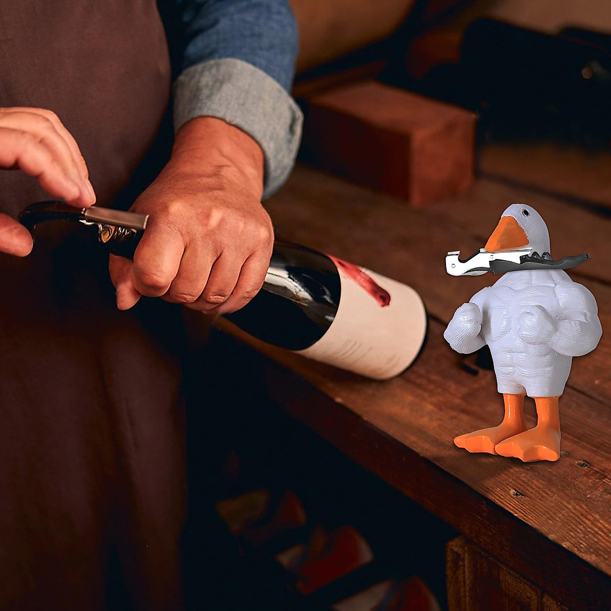 Anywin Desk Goose, Magnetic Key Holder, Funny Goose Duck Magnets Statue for Table Home Tool Room Decor, Kawaii Aesthetic Funny Sculpture Bedroom Decor Housewarming Gifts for Women Men