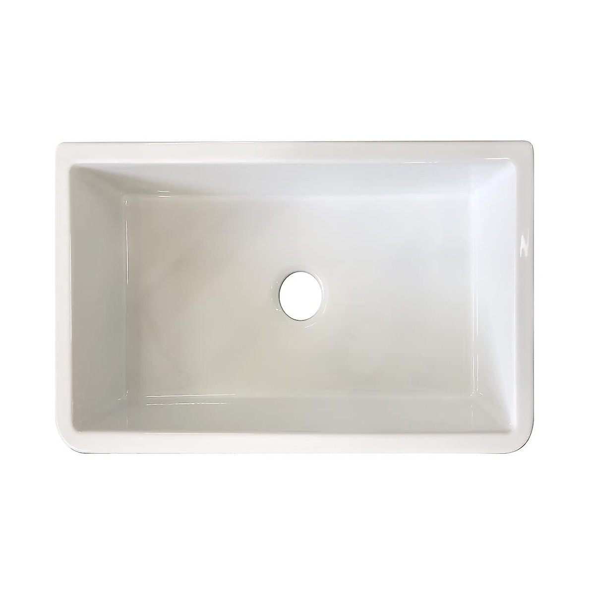 Moccoa 33" Venezia Fireclay Kitchen Sink, Reversible Single Bowl Farmhouse Sink White
