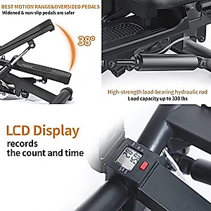 BESVIL Stepper ABS Workout Equipment AB Machine Total Body Workout Fitness Exercise Machine Stepping Exercise Machine for Home Gym Workout,Black