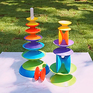 VIPAMZ Rainbow Stacking Toys for Toddlers 1-3,Educational Toddler Spinning Toys, Autism Sensory Toys & Montessori Baby Stacking Toys – Perfect Spin Stacking Toy & Spin Again Toy