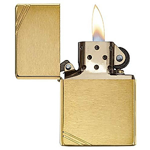 Zippo Vintage Brushed Brass with Slashes Pocket Lighter