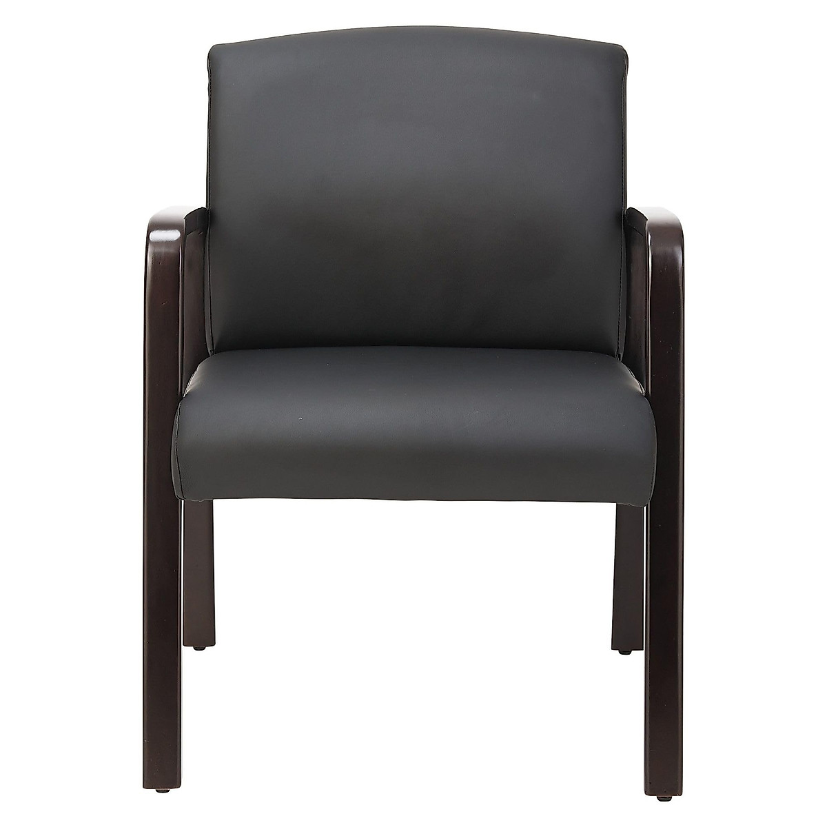 Alera ALERL4319E 24.21 in. x 26.14 in. x 32.67 in. WL Series Reception Lounge Guest Chair - Black/Espresso