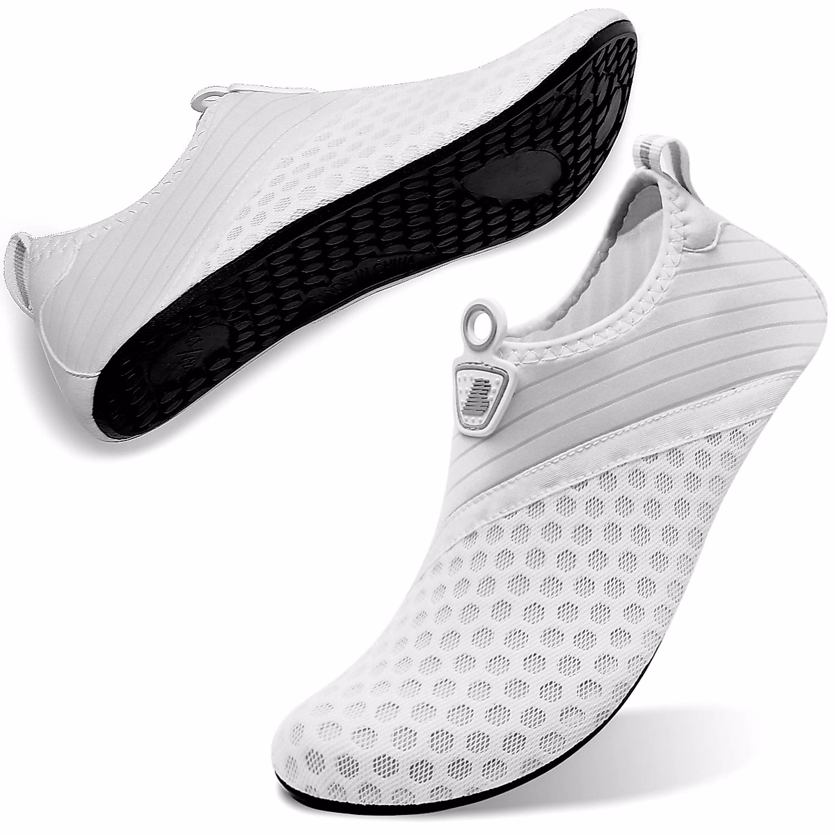 BARERUN Womens Mens Outdoor Water Shoes Aqua Socks for Beach Swim Surf Yoga Sport White 12-13 M US Women / 10-11 M US Men