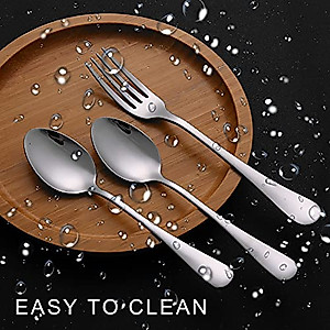 Set of 12, Stainless Steel Dinner Forks and Spoons Silverware Set, Heavy-Duty Dinner Forks (8 Inch) and Spoons(7 Inch) Cutlery Set, Dishwasher Safe (Silver)
