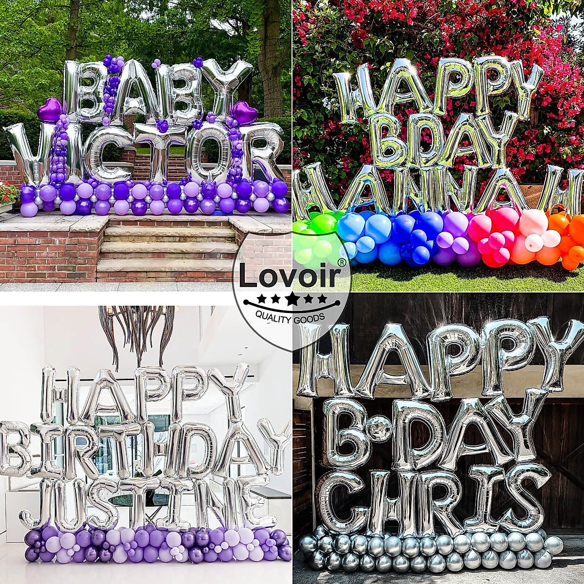Lovoir 40 Inch Large Silver Letter C Balloons Big Size Jumbo Mylar Foil Helium Balloon for Birthday Party Celebration Decorations Alphabet Silver C