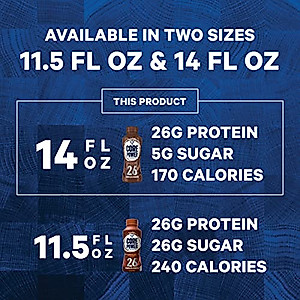 Fairlife Core Power 26g Protein Milk Shakes, Ready To Drink for Workout Recovery, Chocolate, 14 Fl Oz (Pack of 12)