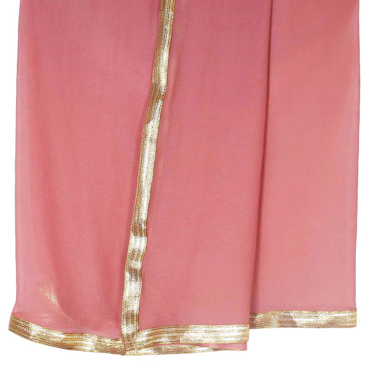 Mauve Dupatta Semi Chiffon Golden Lace Chunni Stole Neck Wrap Scarf Head Wrap Hijab for Her