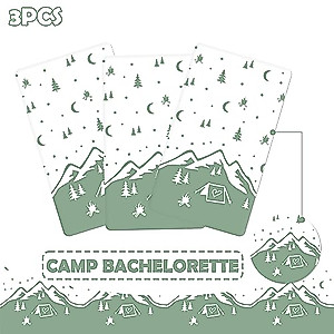ssailue decor 3pcs Camp Bachelorette Party Disposable Tablecloth,Mountain Camp Bachelorette,Weekend in The Woods for Girls Bridal Shower Wedding Engagement Party Decorations