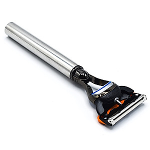 Parker 100% Stainless Steel Handle Gillette Fusion Compatible Razor - 1 Gillette Fusion Blade Included