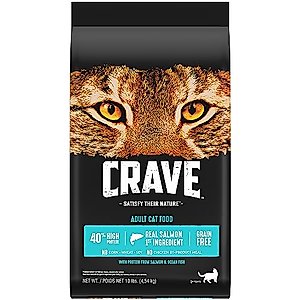 CRAVE Grain Free Adult High Protein Natural Dry Cat Food with Protein from Salmon & Ocean Fish, 10 lb. Bag