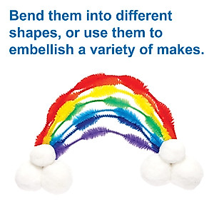 Baker Ross FE322 Rainbow Pipe Cleaners Craft Set - Pack of 105, Craft Wire, Card Making Supplies, Childrens Arts and Crafts Materials, Embellishments for Crafting