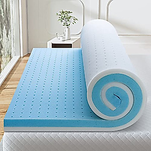 Maxzzz 3 Inch Gel Memory Foam Twin Mattress Topper, Firm Mattress Topper Twin, High Density Firm Foam Bed Topper for Back Pain Pressure Relief with Removable Cover, Certipur-Us Certified