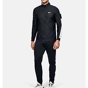 Under Armour Men's UA Twister Full Zip Track Jacket 1347293 (as1, alpha, x_l, regular, regular, Black / White-001, X-Large)