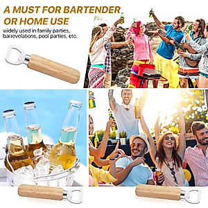 Worldity 20Pcs Wooden Bottle Opener, Stainless Steel Wood Handheld Beer Opener, Funny Bartender Bottle Opener for Groomsmen Gifts, Perfect for Home Kitchen Wedding Party Bar Restaurant