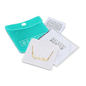 Beleco Jewelry Arabic Name Necklace Personalized Any Name Sterling Silver Or Gold/Rose Plated 18k
