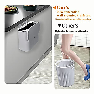 Ronnaquetta 2.4 Gallon Kitchen Compost Bin with Lid and 225 Count 4 Gallon Drawstring Garbage Bags, Food Waste Bin Compost Trash Can Compost Bin for Kitchen Hanging Compost Bin (Grey)