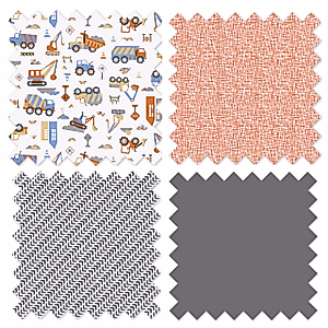 Bacati - Toy Chest Construction Yellow/Orange/Grey/Blue Boys