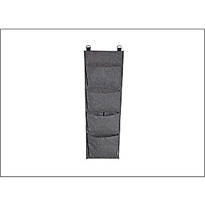 Bigso Soft Hanging Wall Storage Organizer | Hanging Storage Organizer for Closets and Bedrooms | Polyester Back of Door Storage Hanging Pockets Organizer with 4 Compartments | 11.8”x 39.4” | Grey