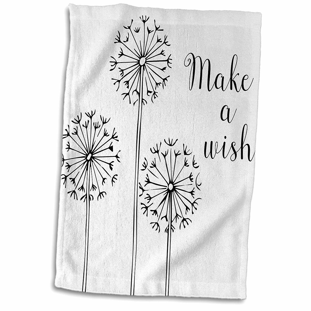 3D Rose Dandelion Make A Wish Hand Towel, 15" x 22", Multicolor