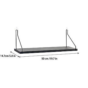 Floating Shelves Decorative Shelves Wooden Wall Mounted Shelf for Bedroom Living Room Kitchen and Office (Black,19.7 in)