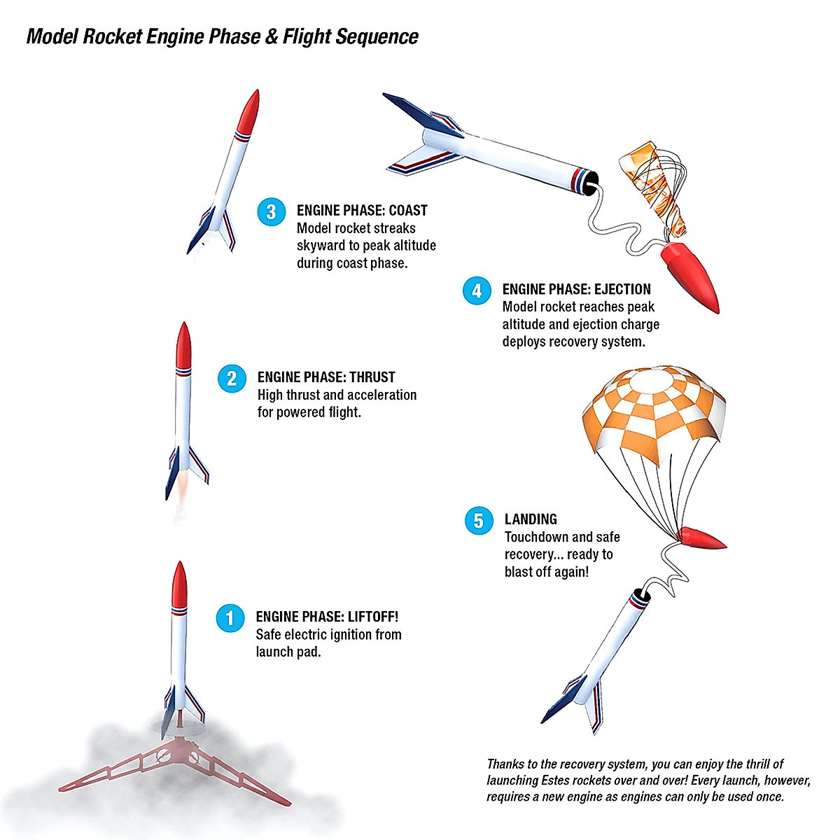 Estes Boosted Bertha Flying Model Rocket Kit| Multi-Stage Booster Rocket | Advanced Level Build | Soarsup to 1000'