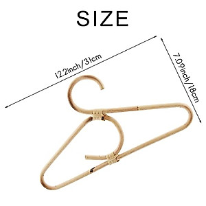 Bopfimer 2Pcs Rattan Clothes Hanger Style Kids Garments Organizer Rack Children Hanger Kids Room Decor Hangers for Clothes