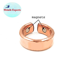 SHINDE EXPORTS pure copper adjustable finger ring for women Indian jewellery (Plain Ring 8mm)