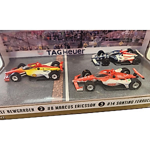 Greenlight 11581 2023 Indianapolis 500 Podium 3-Car Set #2 Josef Newgarden, 8 Marcus Ericsson, 14 Santino Ferrucci 1:64 Scale Indy 500 in Diorama Display Box