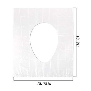 50 PCS Disposable Toilet Seat Covers, Portable Travel Toilet Mat for Pregnant Mom, Toddler Potty Training, Waterproof& Individually Packing, Public WC Toilet Mat