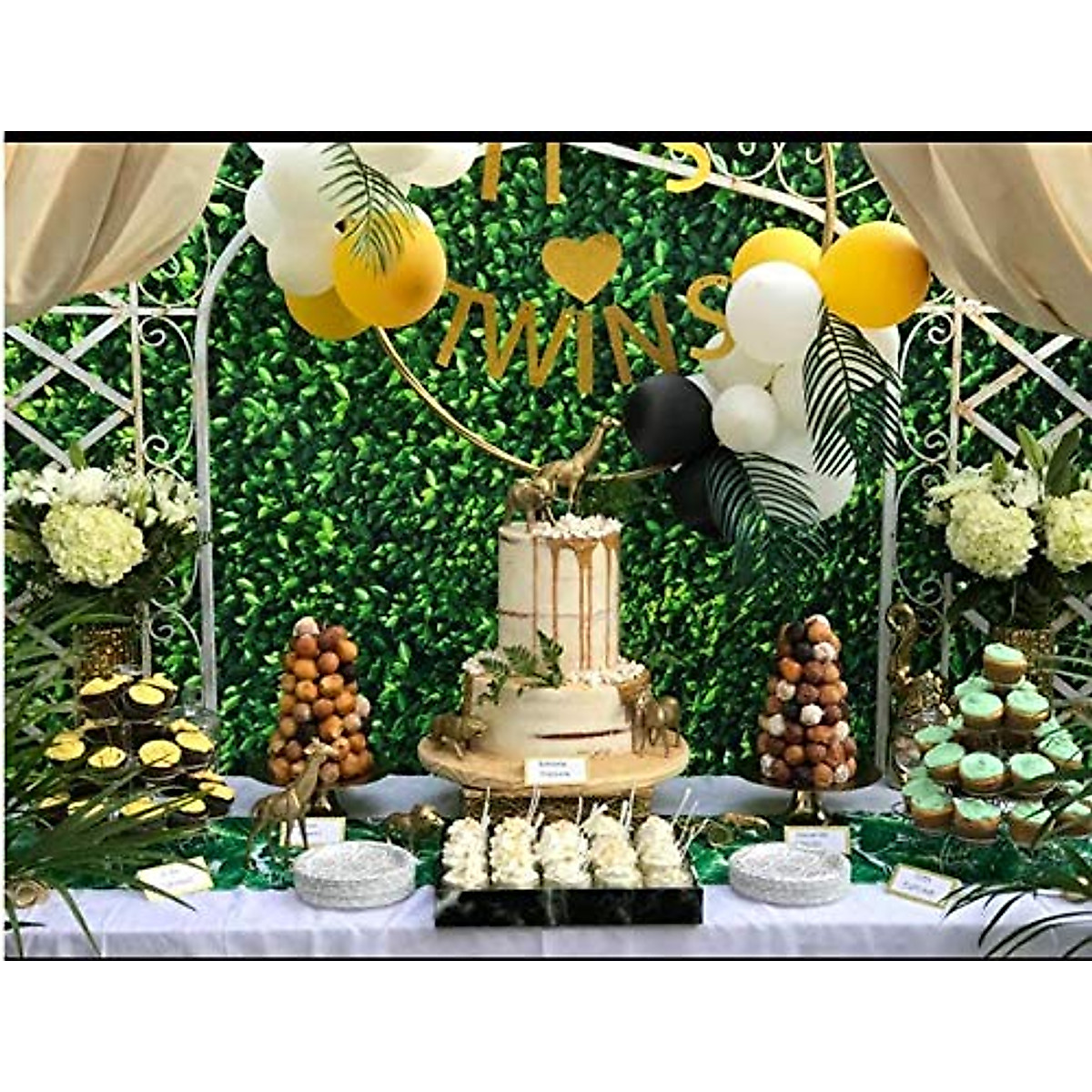 SJOLOON Green Leaves Backdrop Grass Backdrop Natural Green Lawn Party Photography Backdrop Birthday Newborn Baby Lover Wedding Photo Studio Props 10923 (10x8FT)