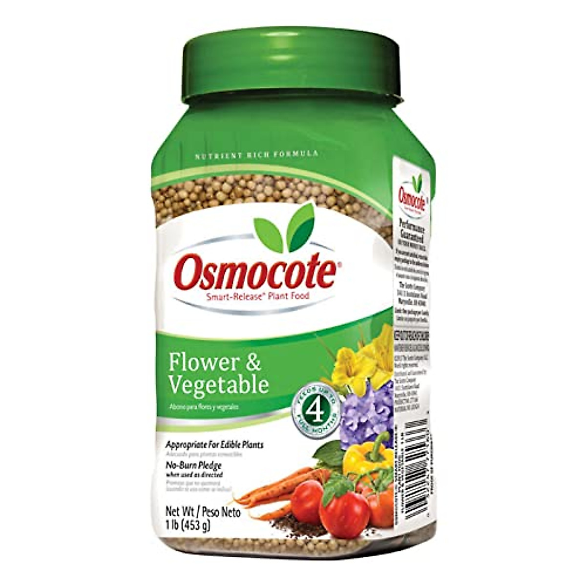 Osmocote 277160 Flower and Vegetable Smart-Release Plant Food, 14-14-14, 1-Pound Bottle (Рack of 2)