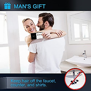 Beard Bib, Beard Catcher, Men's Non-Stick Material Beard Apron, for Styling and Trimming, One Size Fits Everyone (White)