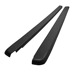 Wade 72-00731 Truck Bed Rail Caps Black Ribbed Finish without Stake Holes for 2001-2004 Toyota Tacoma 4 Door (Set of 2)