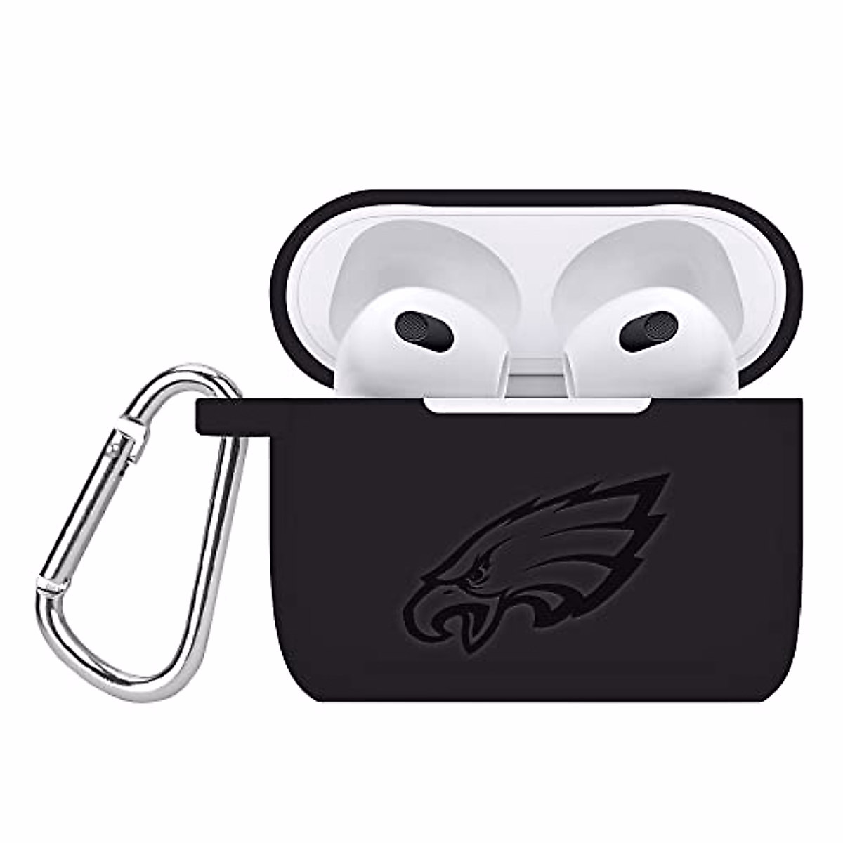 GAME TIME Philadelphia Eagles Engraved Silicone Case Cover Compatible with Apple AirPods Gen 3 (Black)